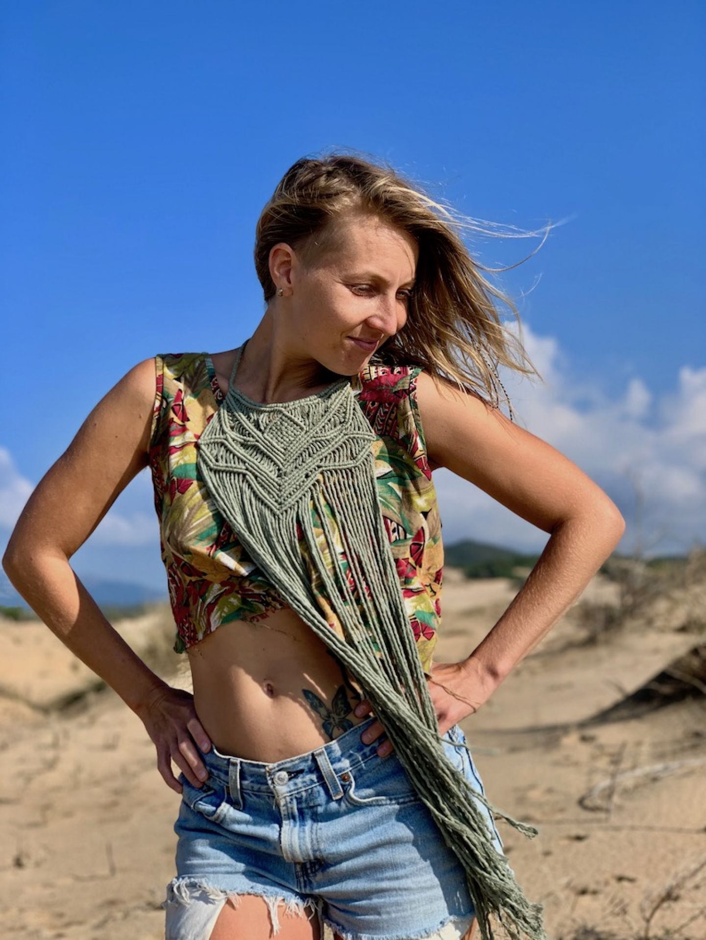 Fringed macrame top | Handmade macrame top