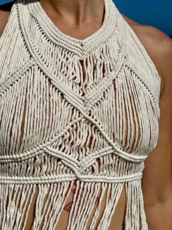 Fringed macrame top | Handmade macrame top